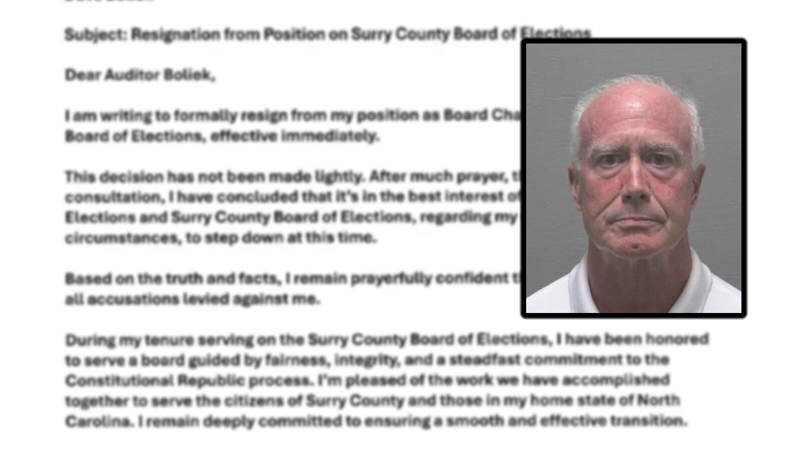 Surry County Board of Elections chair resigns following drugging arrest