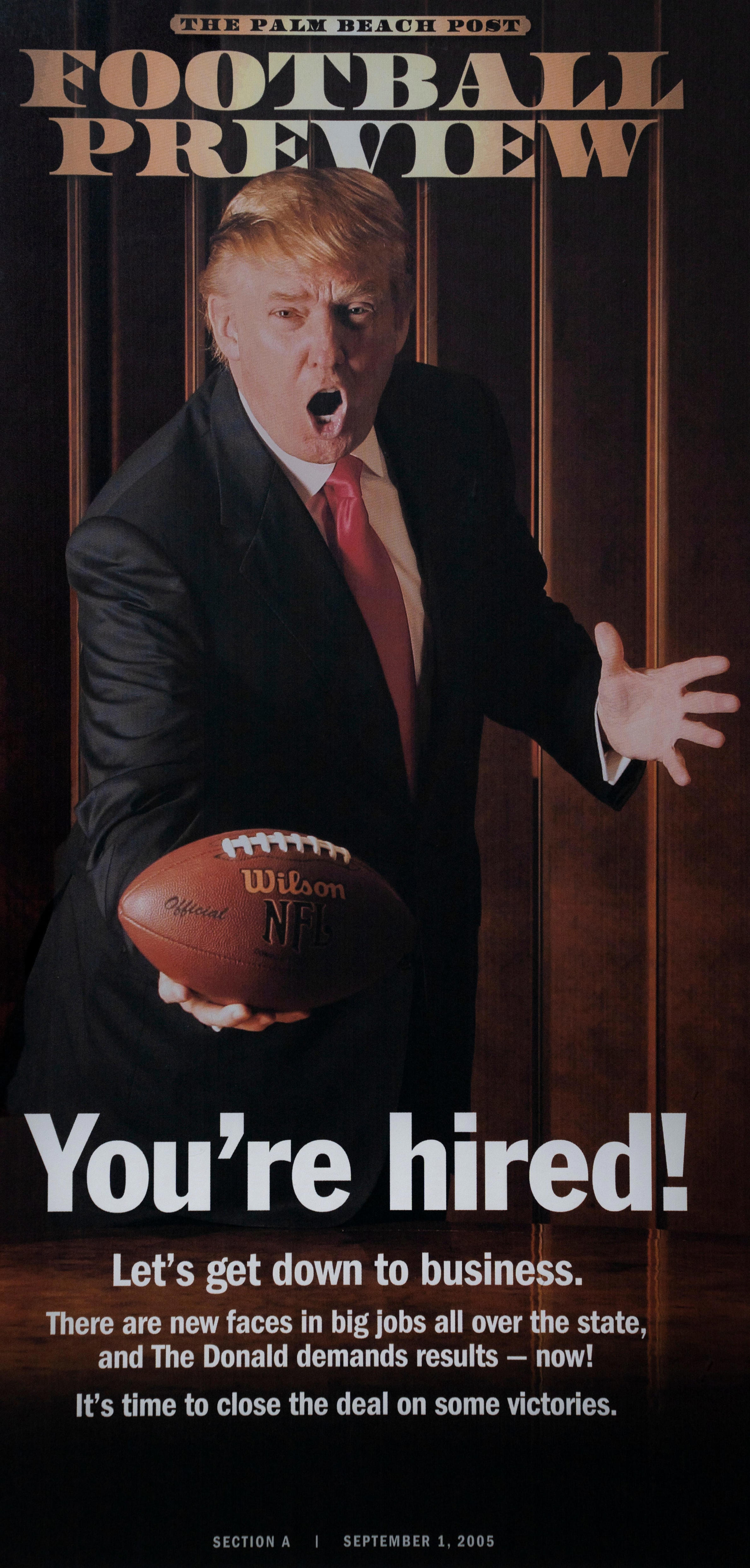 Donald Trump once posed for Palm Beach Post's football special section ...