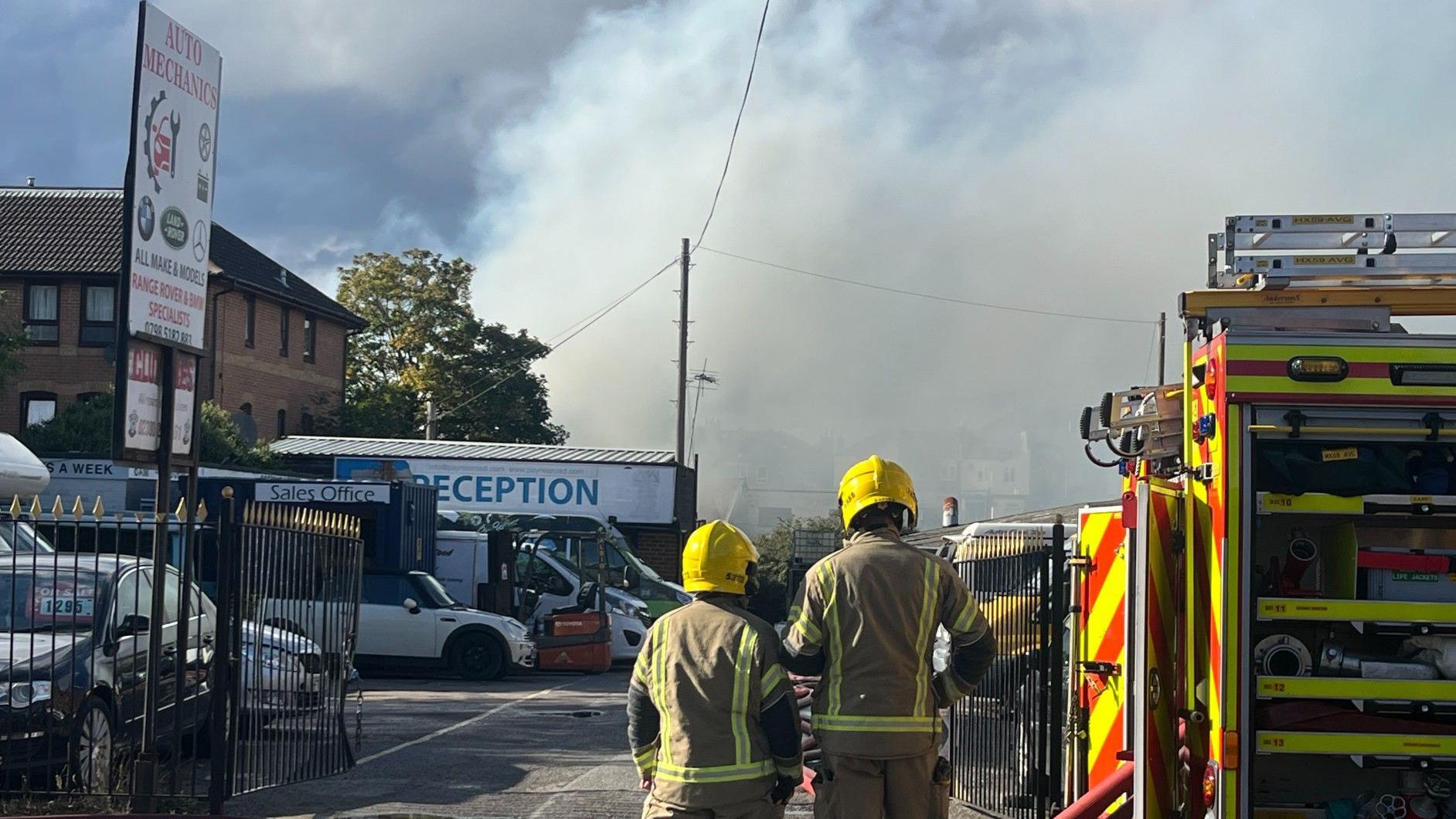 Crews tackle fire on city centre industrial estate