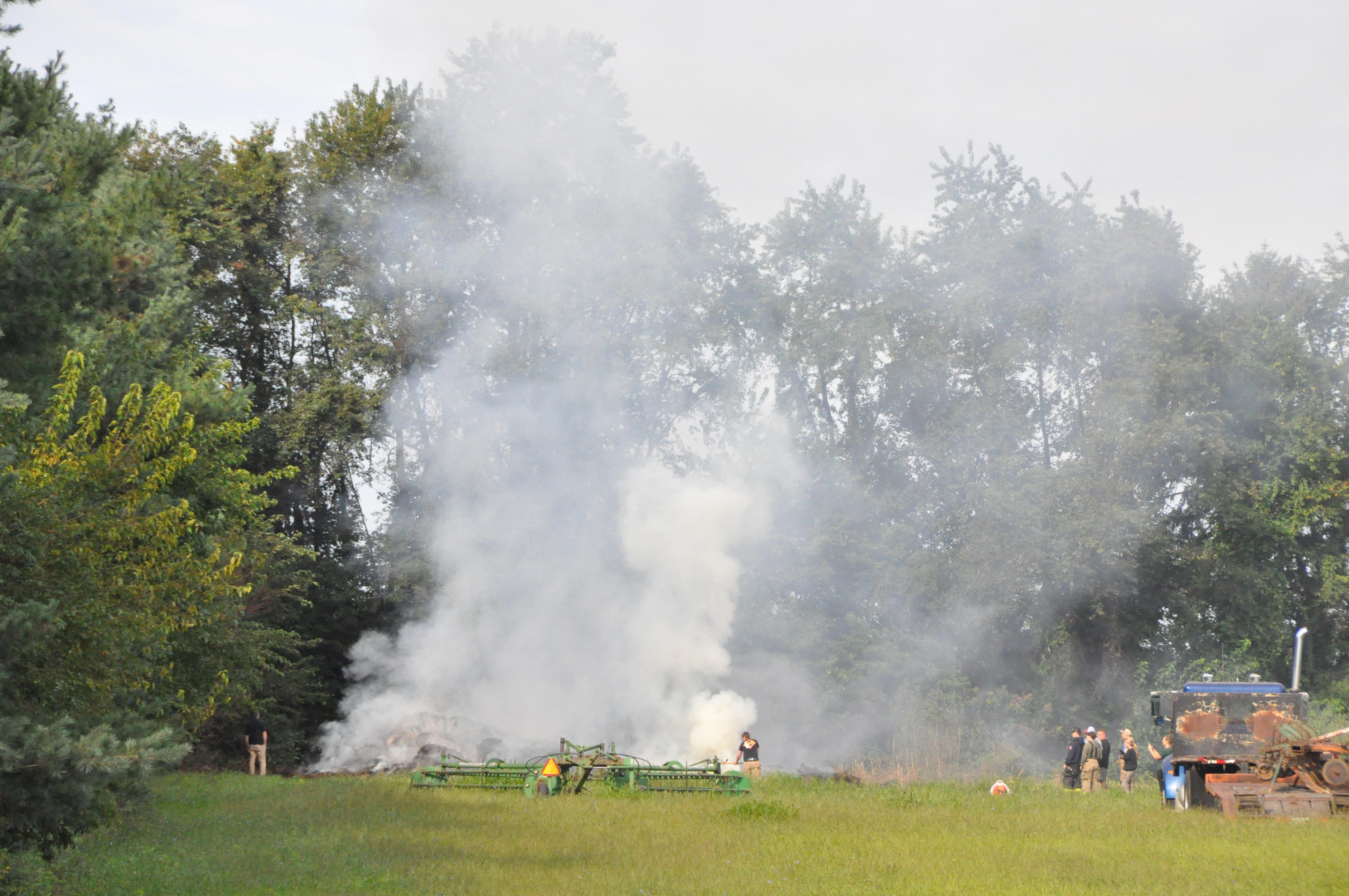 Smoke warning in Clayton area because of hay bale fire and controlled burn