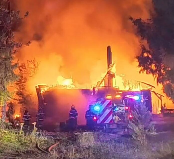 Crews extinguish fully involved house fire in rural Clackamas County