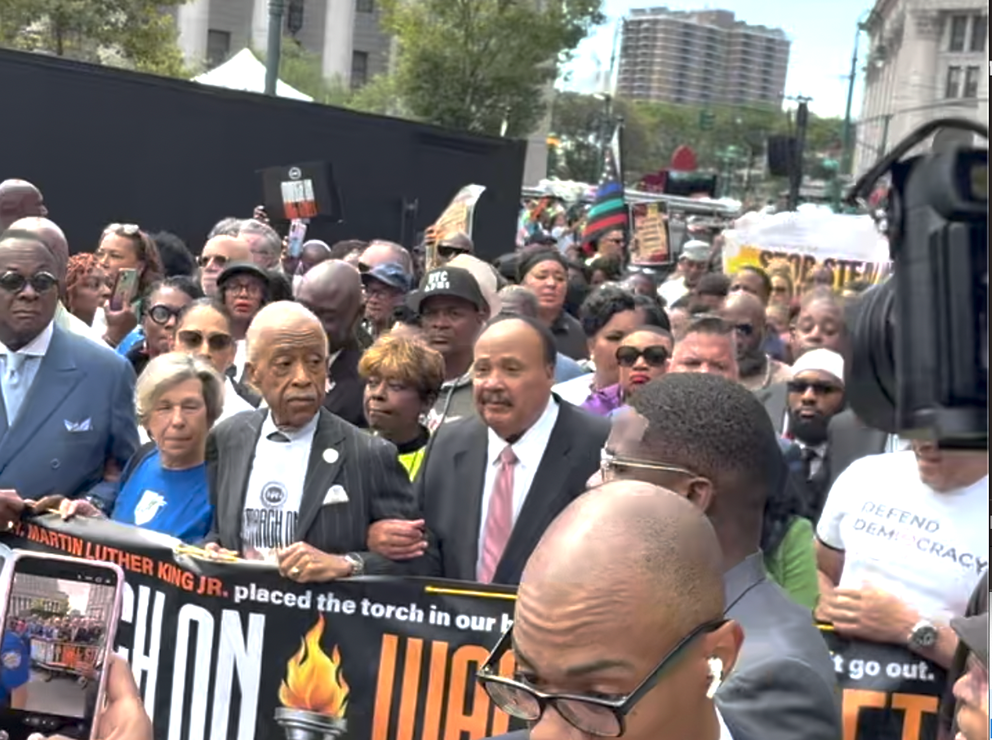 Al Sharpton leads large pro-DEI march to Wall Street