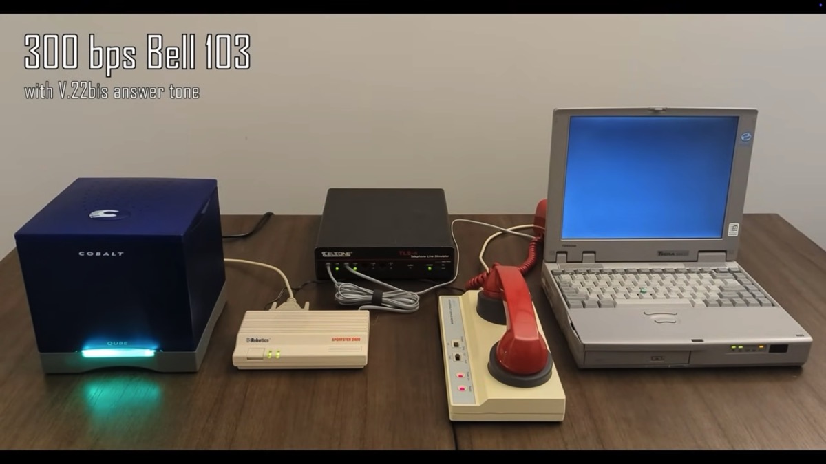 Listen to the sounds of dial-up internet modems