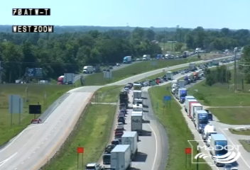 I-70 traffic stalled near Wright City due to vehicle fire