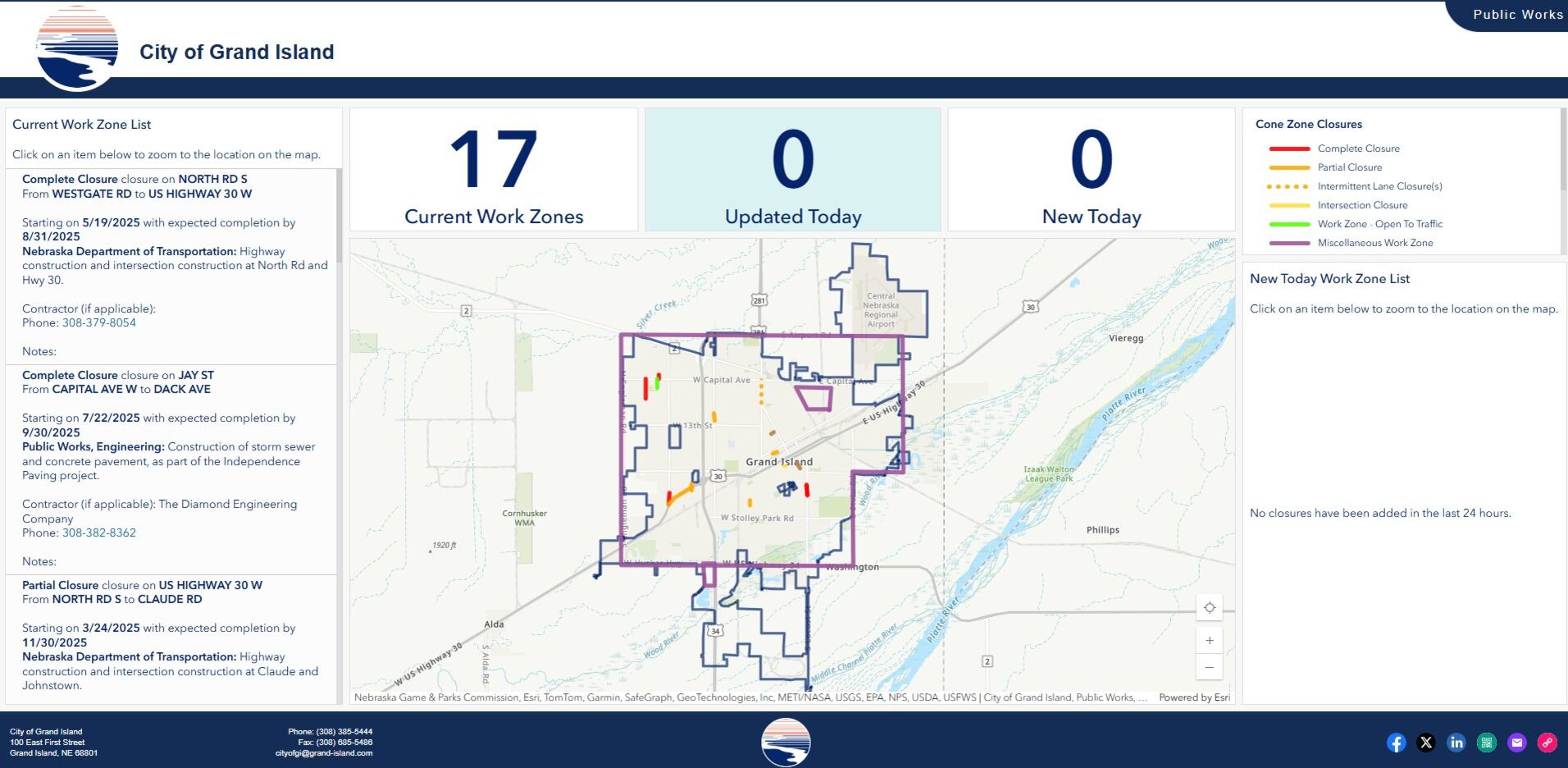 Grand Island Public Works unveils updates to Cone Zone online tool