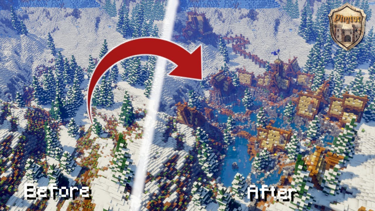 Minecraft: Nordic Village and Hot Springs Build