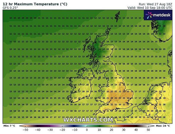 UK weather maps show the 10 cities facing hot blast as 24C Indian ...