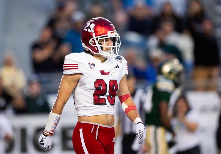 Silas Walters, Miami RedHawks safety from Lakota West, intercepts ...