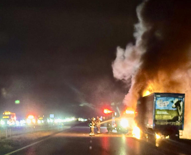 Fiery 18-wheeler crash shuts down I-10 West bound lanes near ...