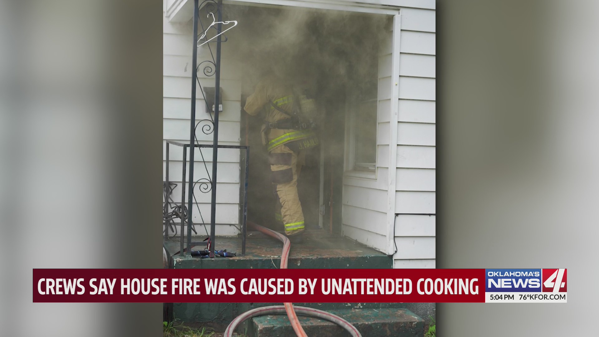 Crews say house fire was caused by unattended cooking