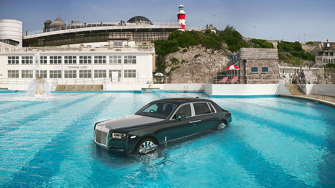 WHO car you? Rolls-Royce recreates Keith Moon's legendary pool stunt