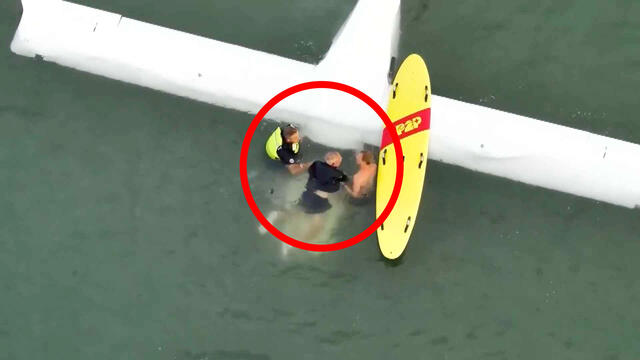 First Responders Rescue Plane Pilot Stuck at Sea