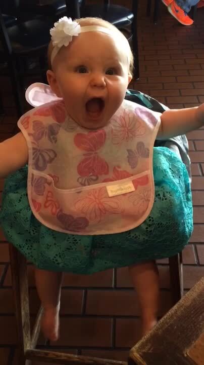 Baby Girl Excited to Eat
