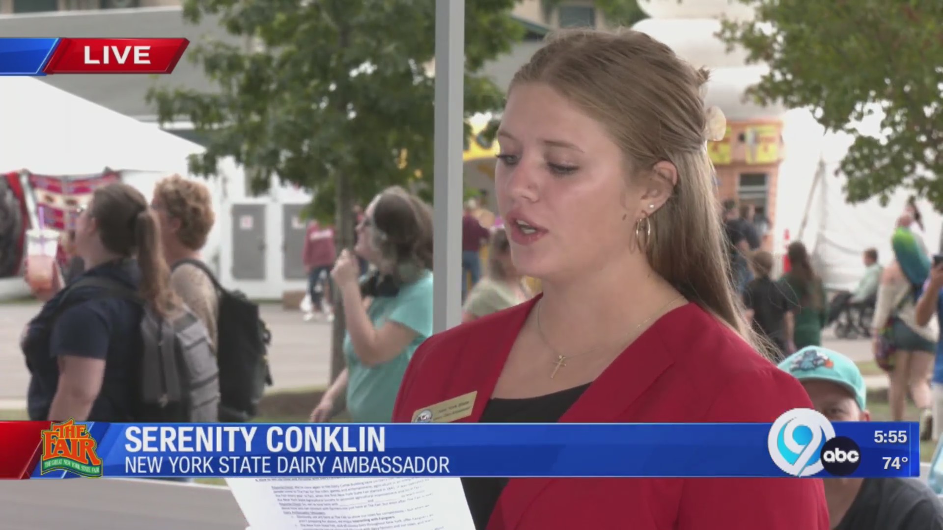 NYS Fair Dairy Day trivia with NYS Dairy Ambassador