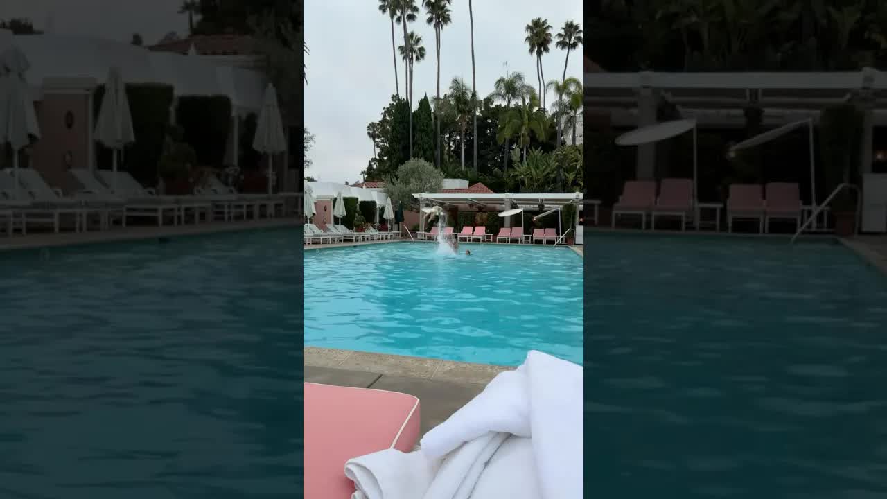 pool acro flip trick