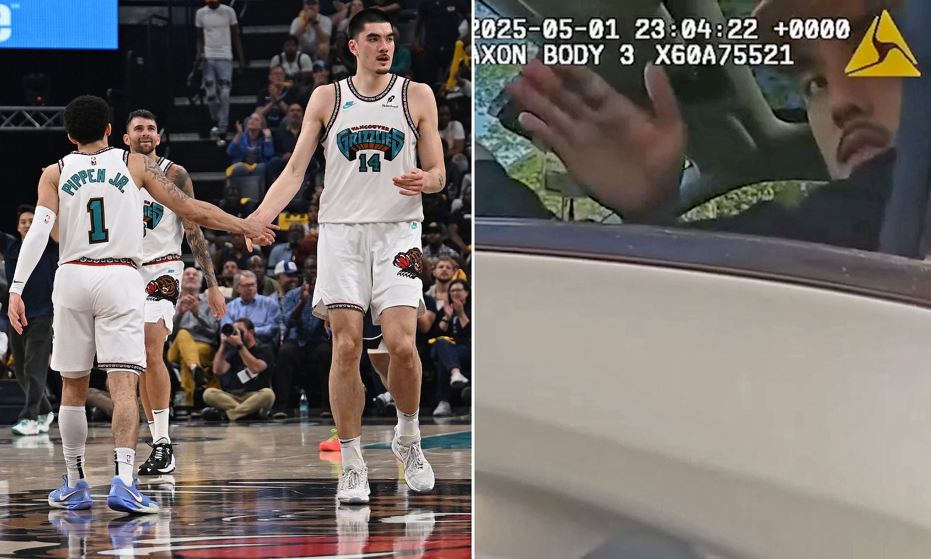 Giant 7-foot-4 NBA center is pulled over 'going 101' in 55mph zone and gets earful from policewoman