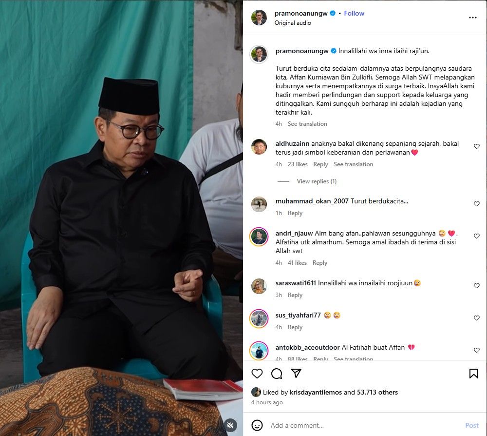 Pramono Anung Melayat ke Rumah Duka Affan Kurniawan, sang Gubernur Kuatkan Ayah Almarhum: Yang Tabah