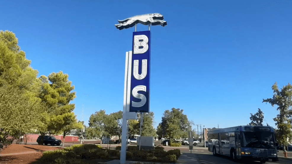 Historic Greyhound Depot sign reinstalled in downtown Redding