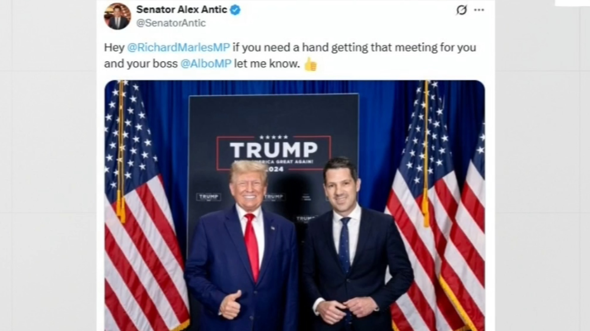 Liberal senator hilariously roasts Labor's inability to secure Trump ...