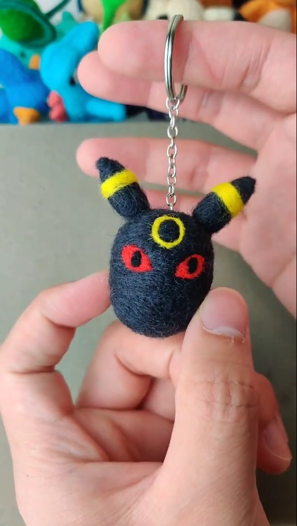Umbreon Needle Felted Keychain