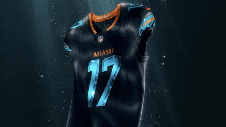 Miami Dolphins unveil "Dark Waters" rivalry jersey