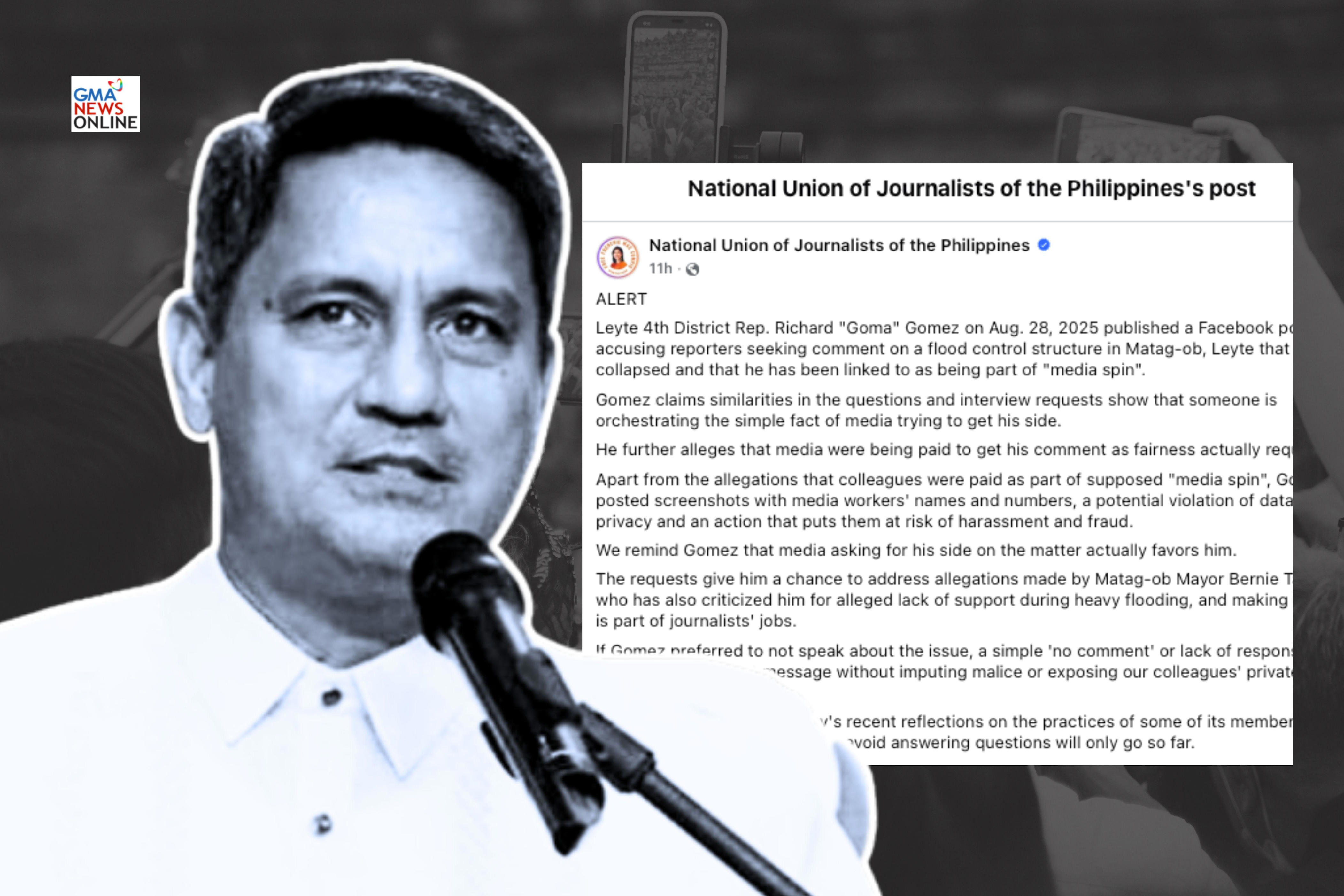Richard Gomez sees media ops, NUJP says reporters gave him chance to reply