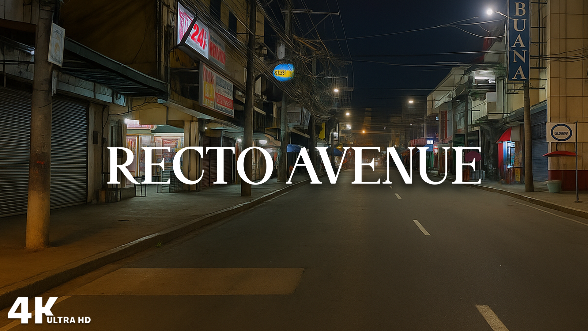 Philippines – Night Atmosphere on Avenida, Manila (4K)