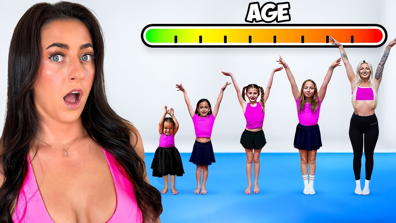 Britt Hertz competes against gymnasts of increasing ages
