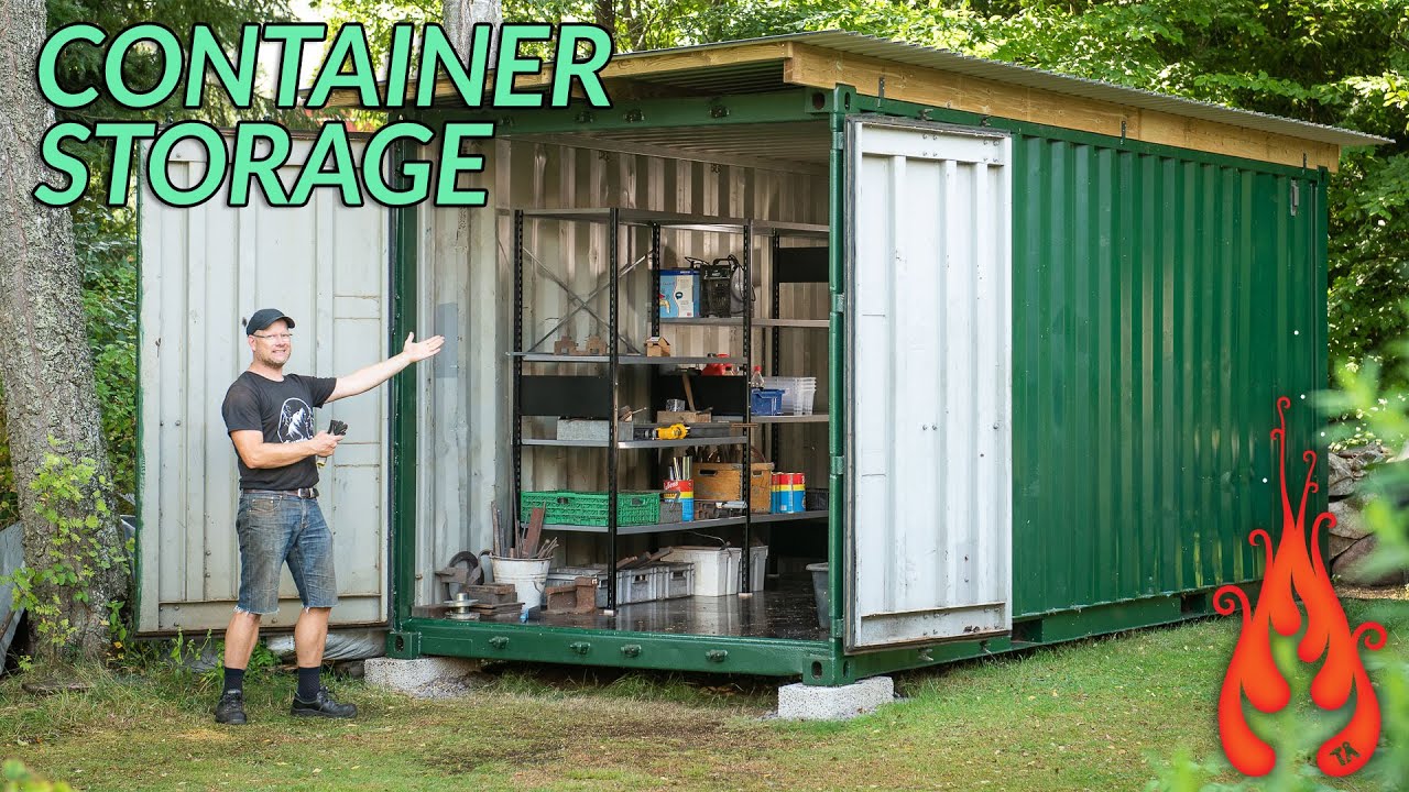 Transforming a shipping container into a storage unit