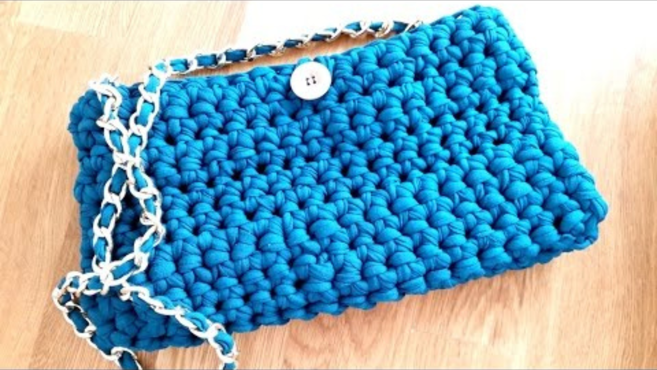 How to crochet a purse handbag with T-shirt yarn