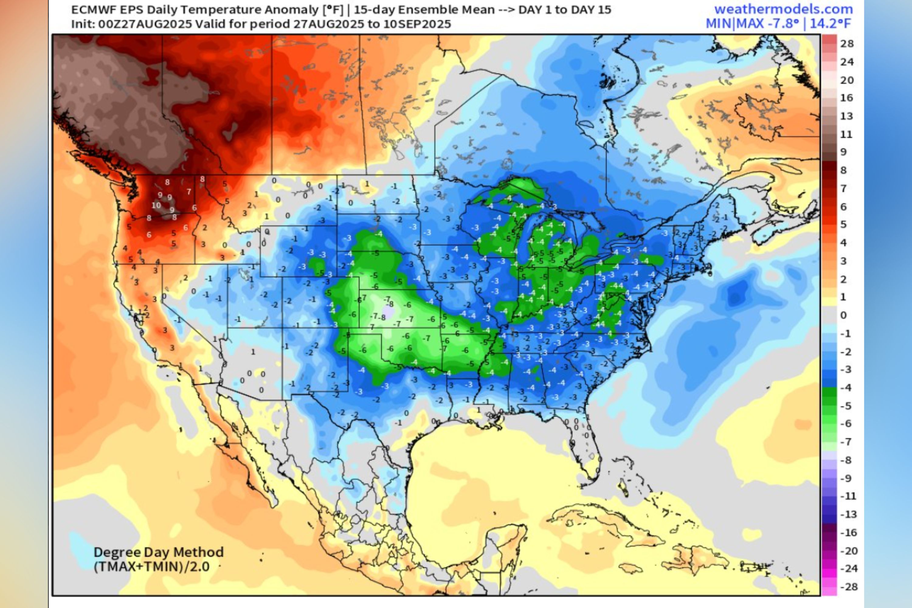Map shows "polar vortex" to strike multiple states in September