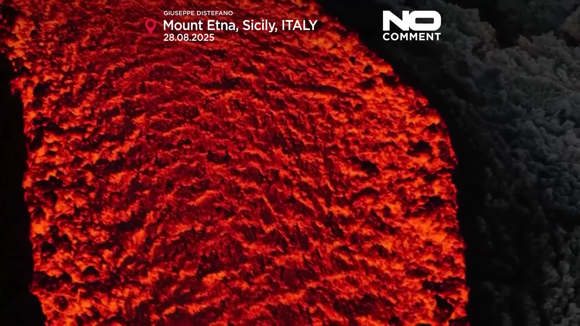 Mount Etna glows with lava as eruptions light the night sky