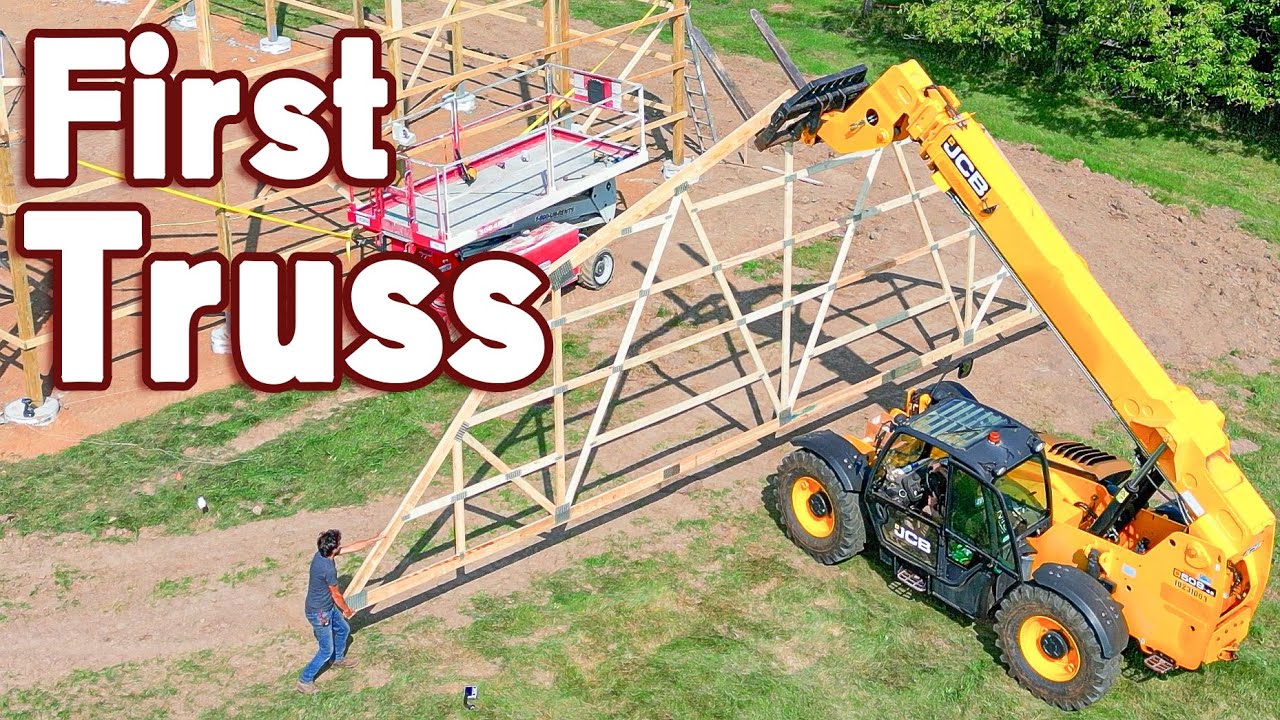 I’m setting up gambrel trusses today! 🏗️