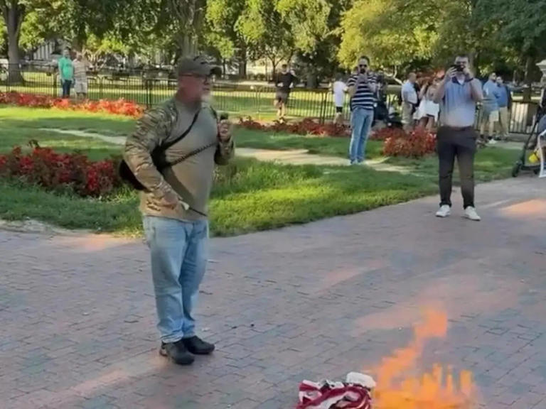Who is Jay Carey? Army veteran who burnt US flag outside White House ...