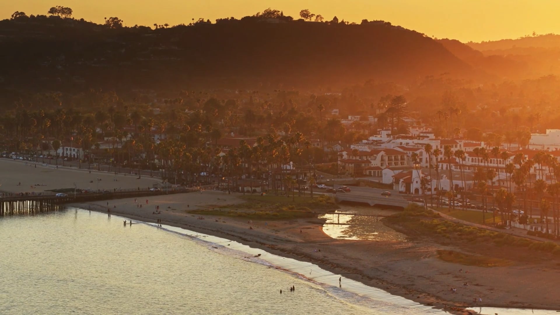 Drone Flight Along Santa Barbara's Coastline: California's Riviera