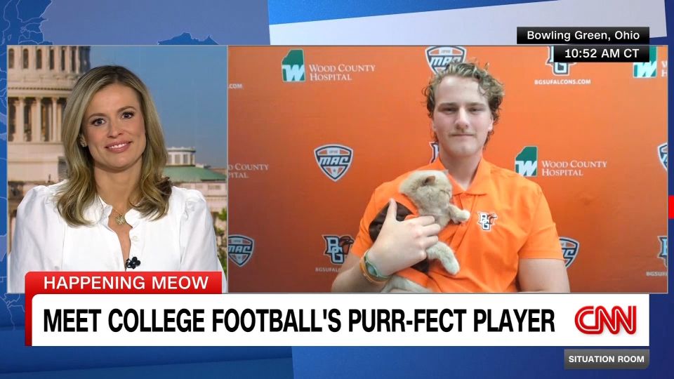Meet college football’s newest and most adorable mascot: Pudge the cat