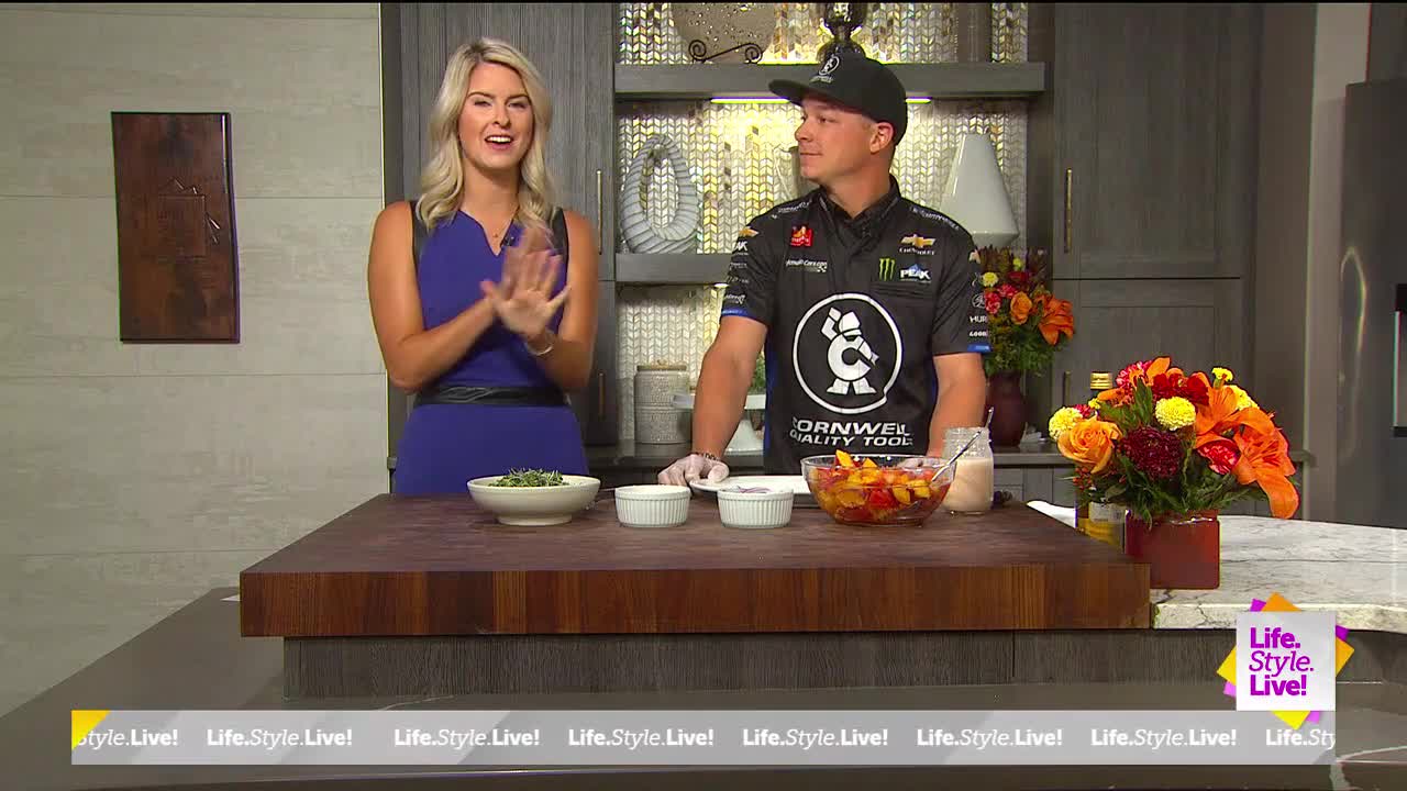 8-29-25 NHRA Driver Austin Prock shows off kitchen skills