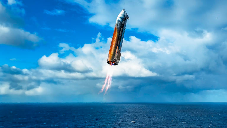 Watch burnt and battered Starship splash down in Indian Ocean to wrap ...