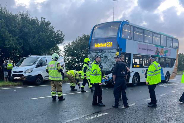 Bus and van involved in collision near Sellafield