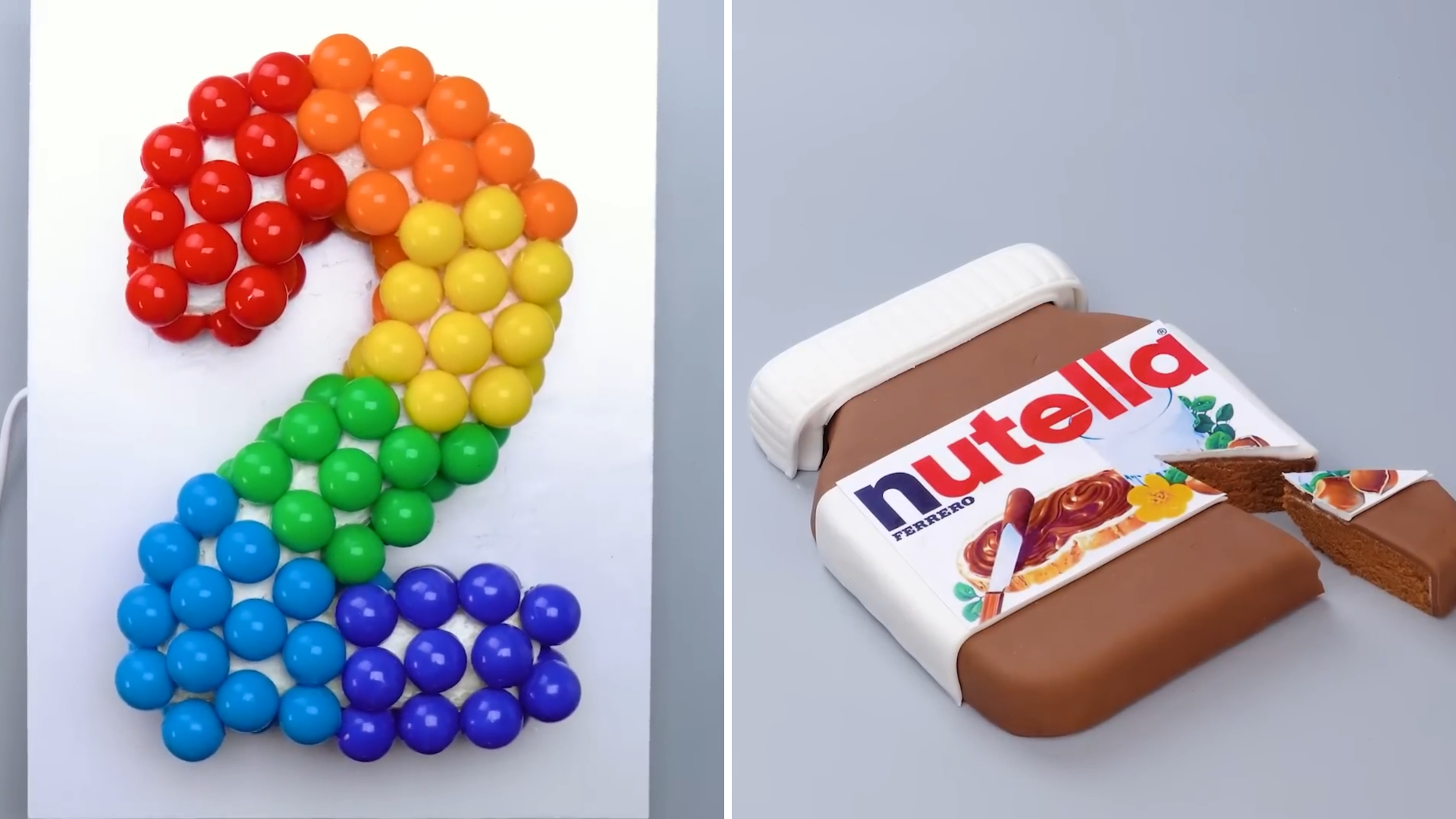 Rainbow Number Cake & Nutella Bar Cake