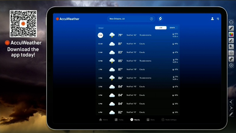 Enhanced hour-by-hour forecasting with the free AccuWeather app