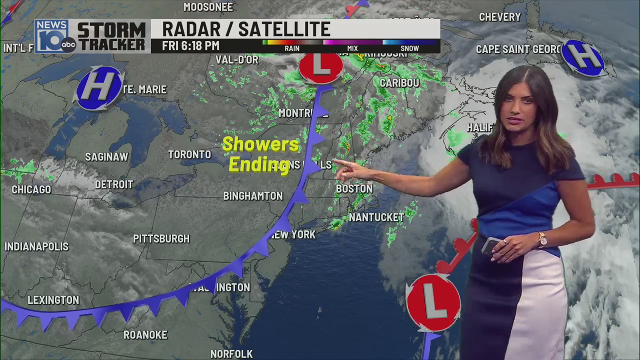 Showers ending, clearing skies, chilly Friday night