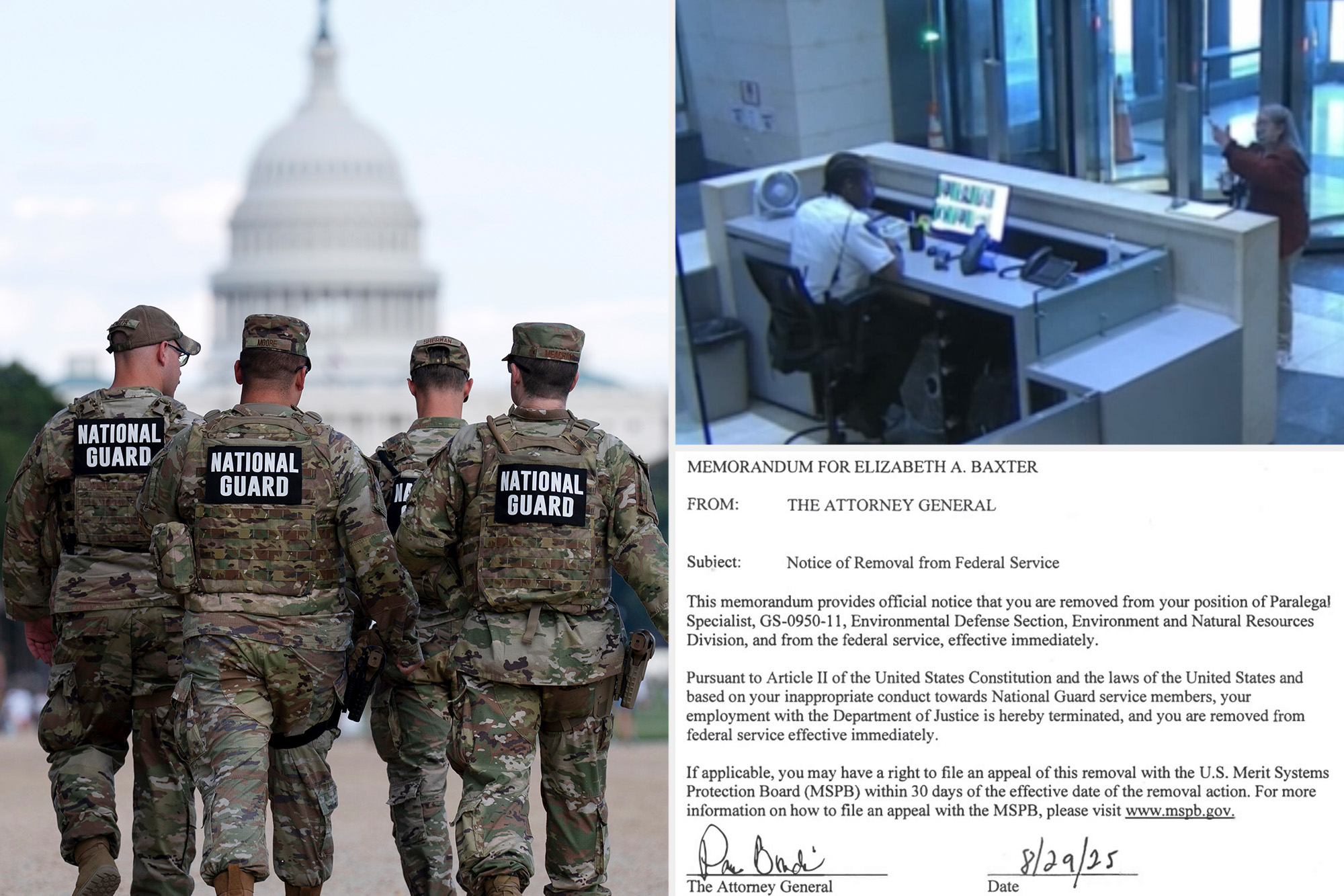 Bondi fires DOJ staffer who flipped off National Guard in DC — and was ...