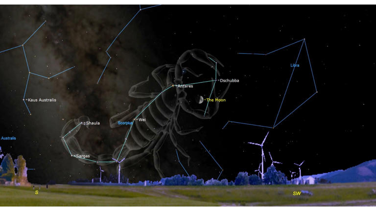 Don't miss the moon ride close to red supergiant star Antares on Aug. 30