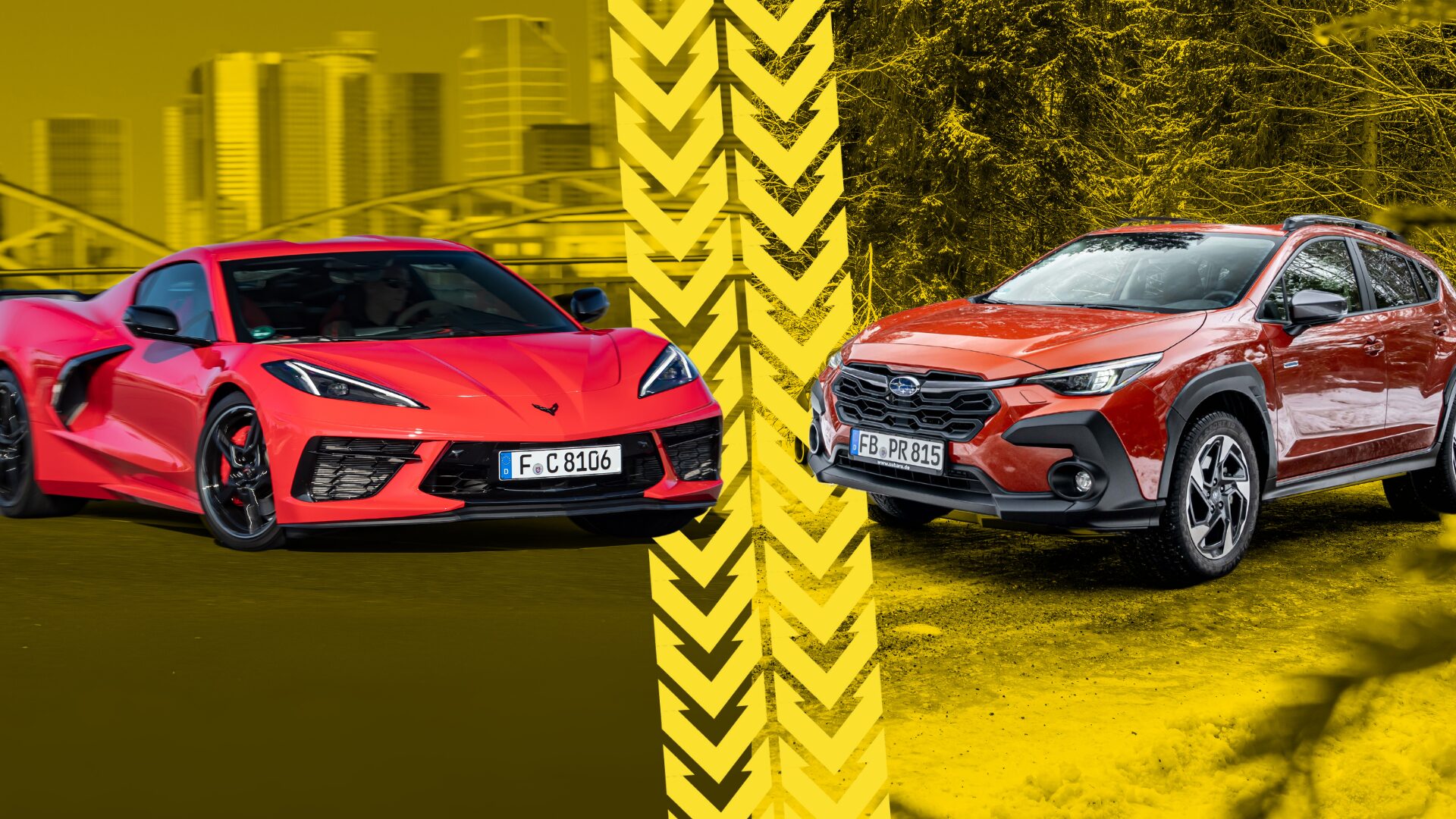 Corvette C8 vs Subaru Crosstrek, speed vs adventure