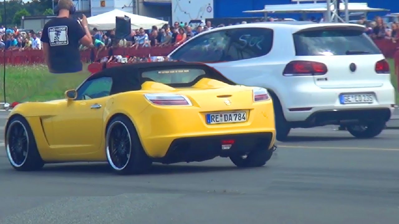 Golf 6 GTI vs Opel GT 1/4 Mile Race