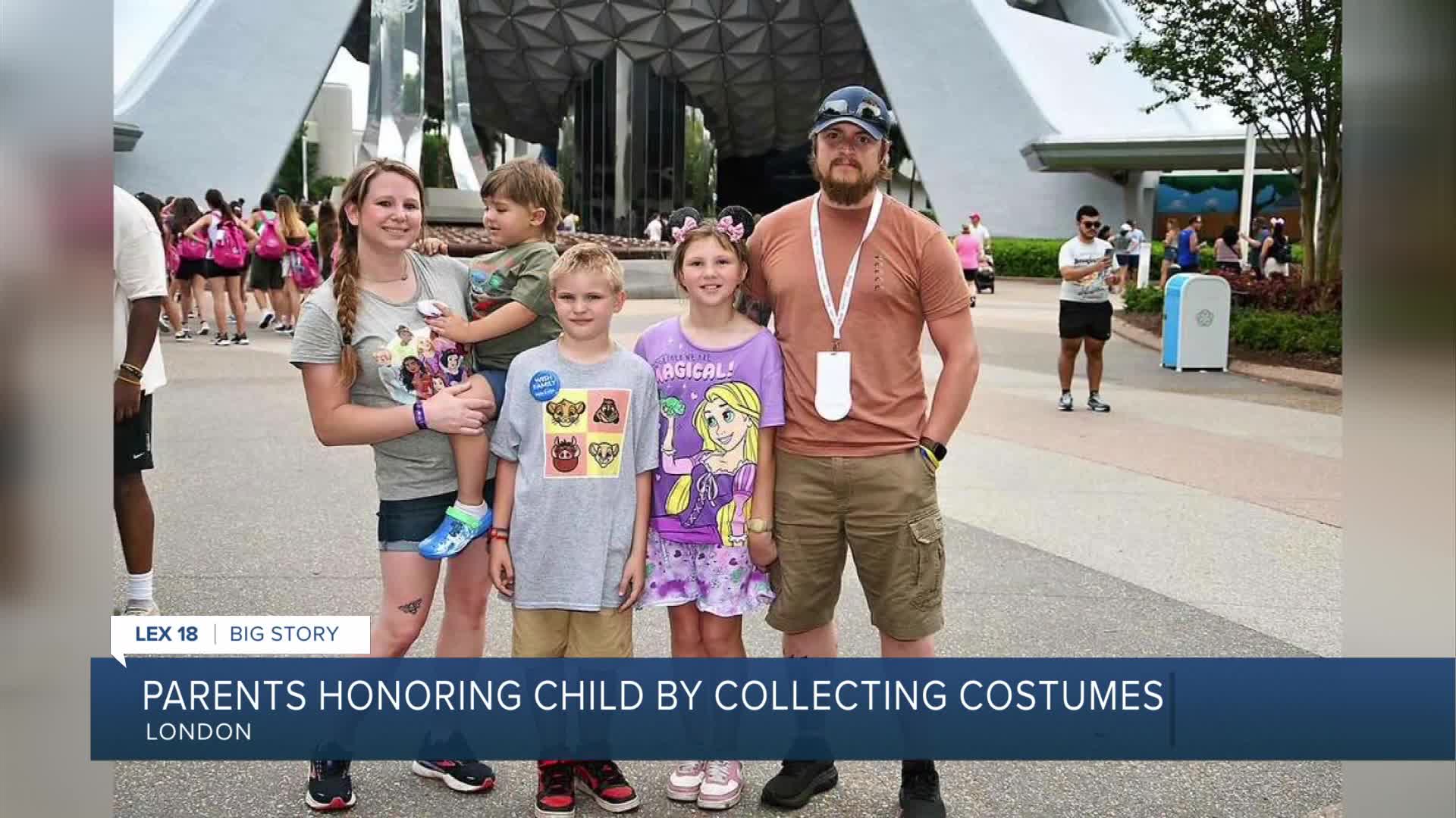 Parents Honoring Child by Collecting Costumes