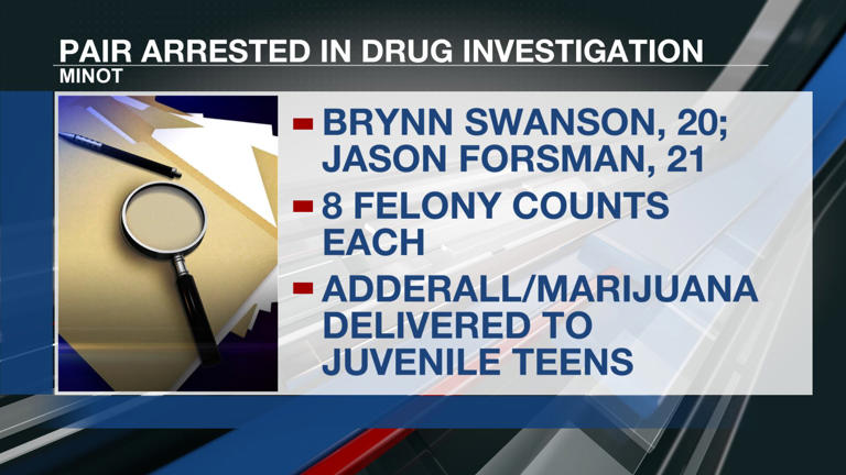 Pair arrested in drug investigation in Minot