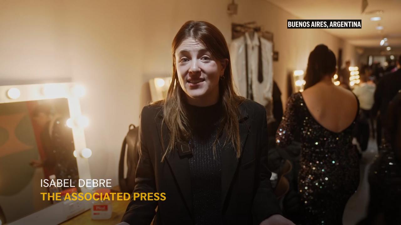 Dancers prepare in the backstage of Argentina's Tango Championship