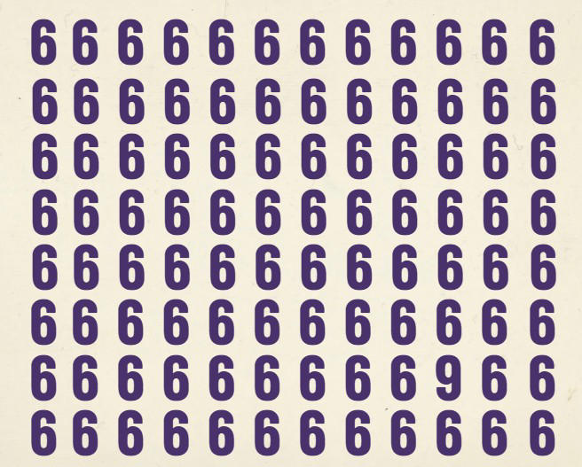 Visual Illusion IQ Test: Only 1% Can Spot 9 in the Sea of 6s in 7 Seconds!